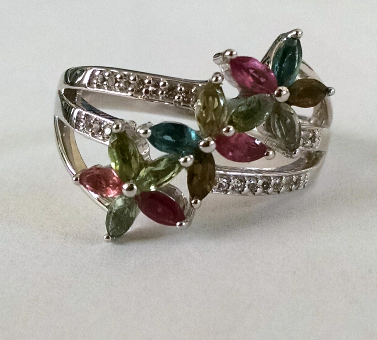 Multi stone ring in flower design
